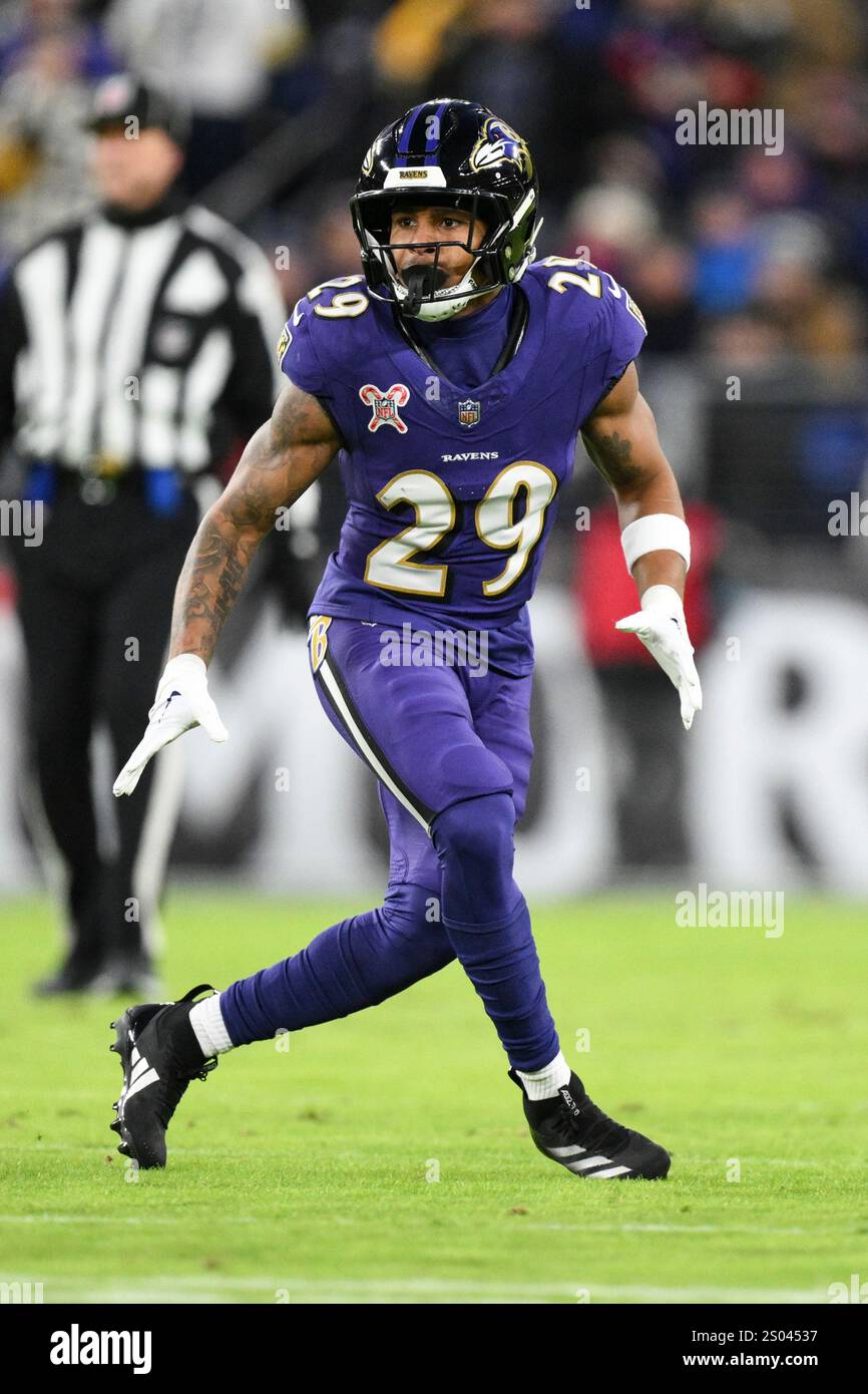 Baltimore Ravens safety Ar'Darius Washington (29) in action during the ...
