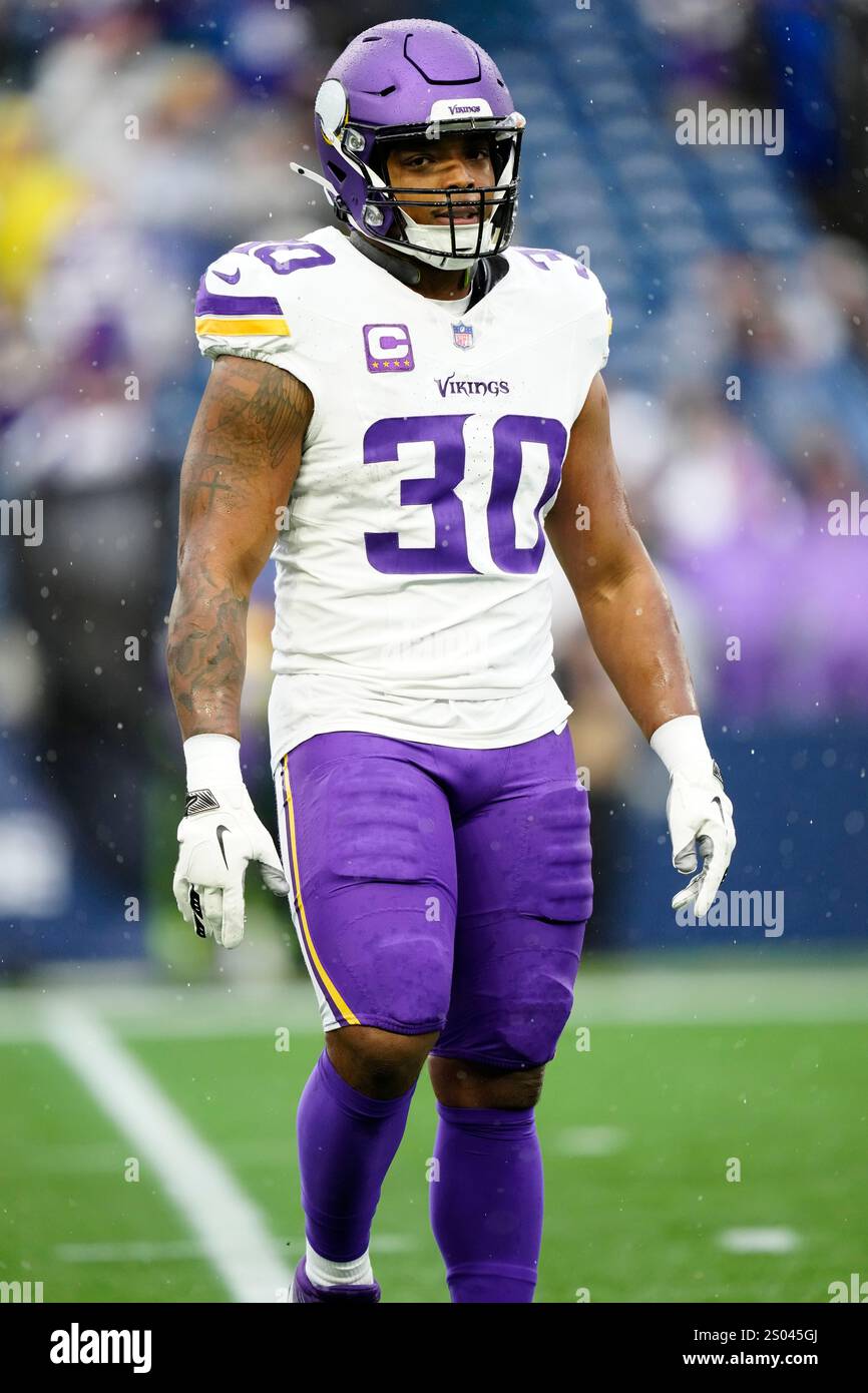Minnesota Vikings fullback C.J. Ham (30) looks on before an NFL ...