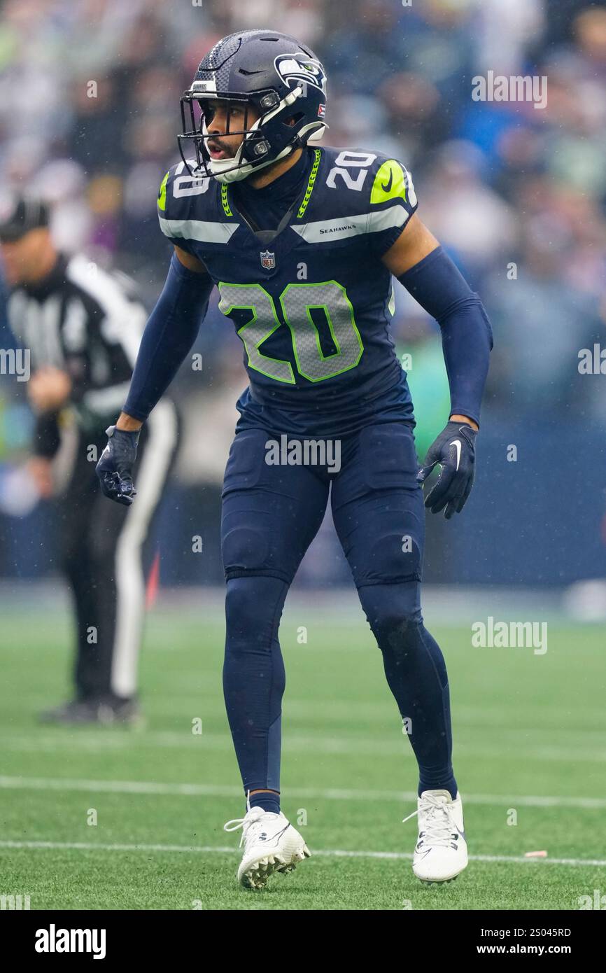 Seattle Seahawks Safety Julian Love 20 Gets Set During An Nfl