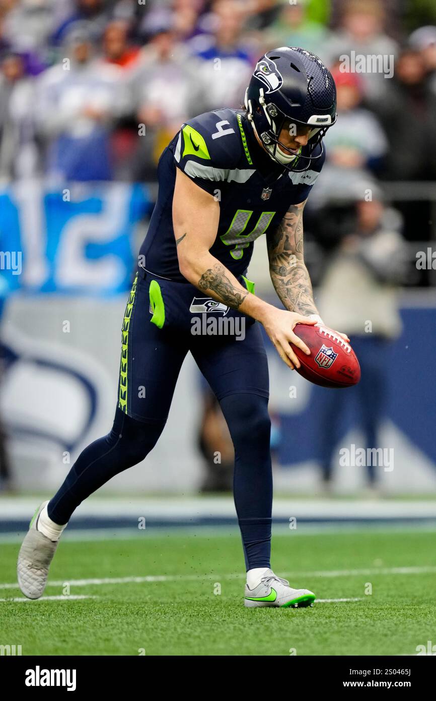 Seattle Seahawks punter Michael Dickson (4) punts the ball during an ...
