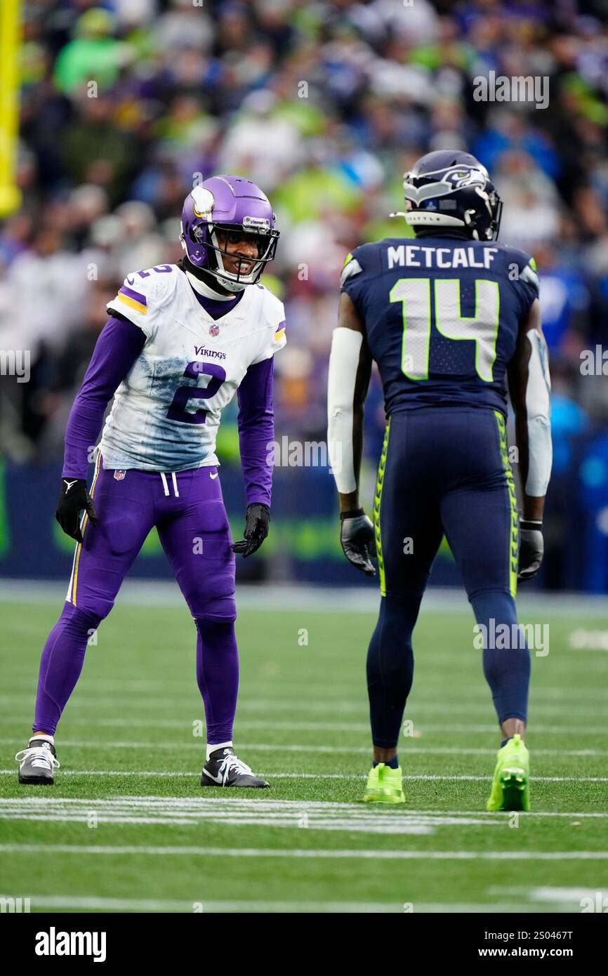 Minnesota Vikings cornerback Stephon Gilmore (2) and Seattle Seahawks ...