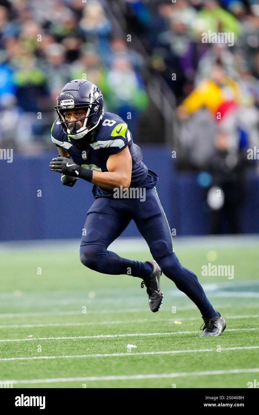 Seattle Seahawks cornerback Coby Bryant (8) runs down the field during ...