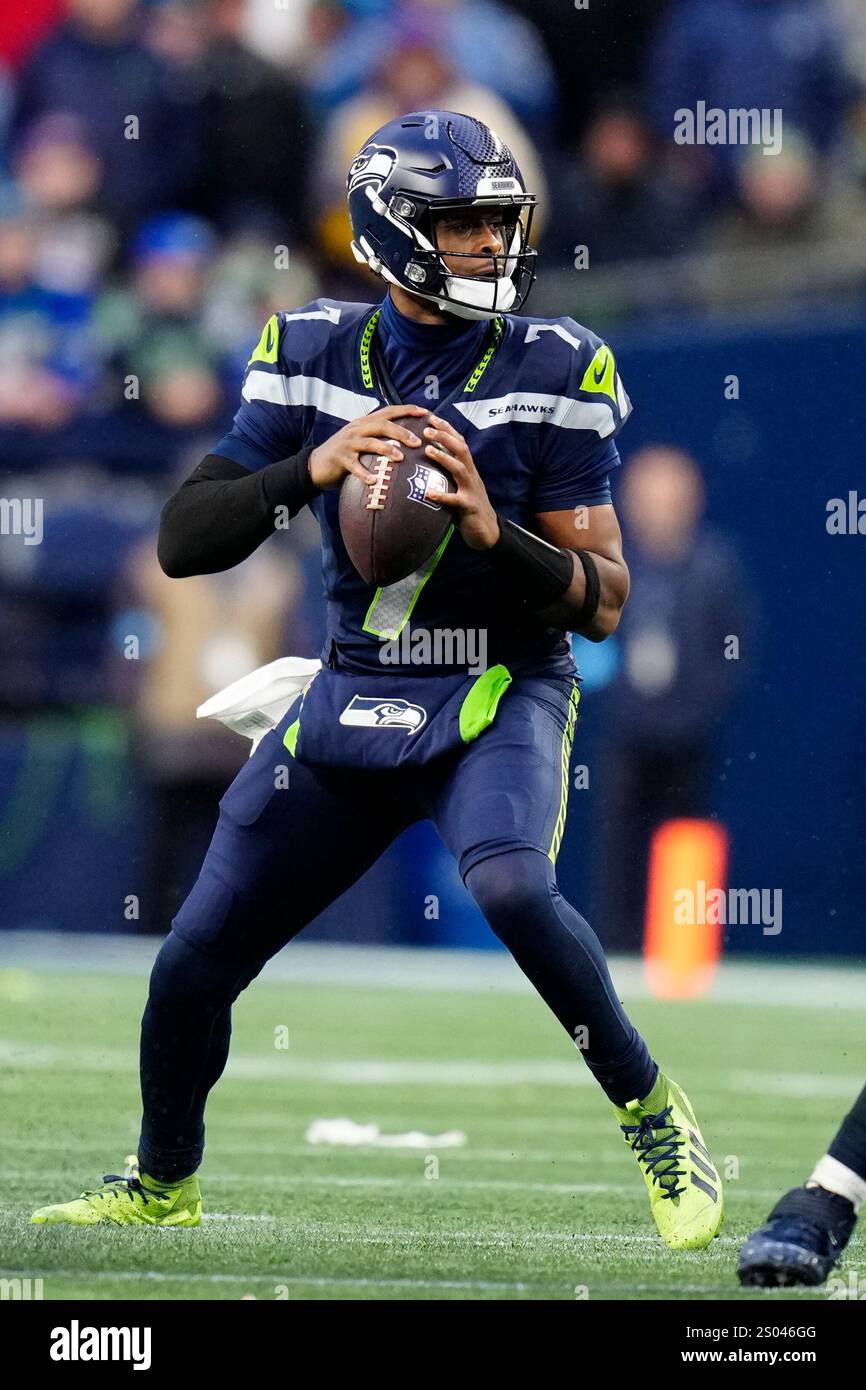 Seattle Seahawks quarterback Geno Smith (7) looks to pass the ball ...