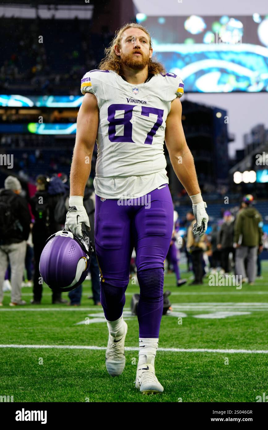 Minnesota Vikings tight end T.J. Hockenson (87) walks off the field ...