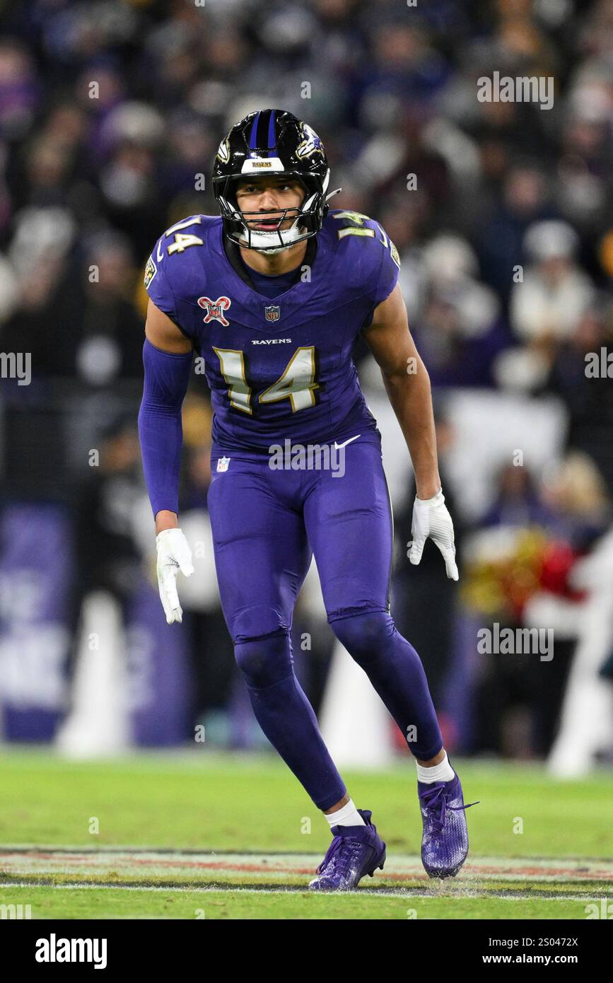 Baltimore Ravens safety Kyle Hamilton (14) in action during the second ...