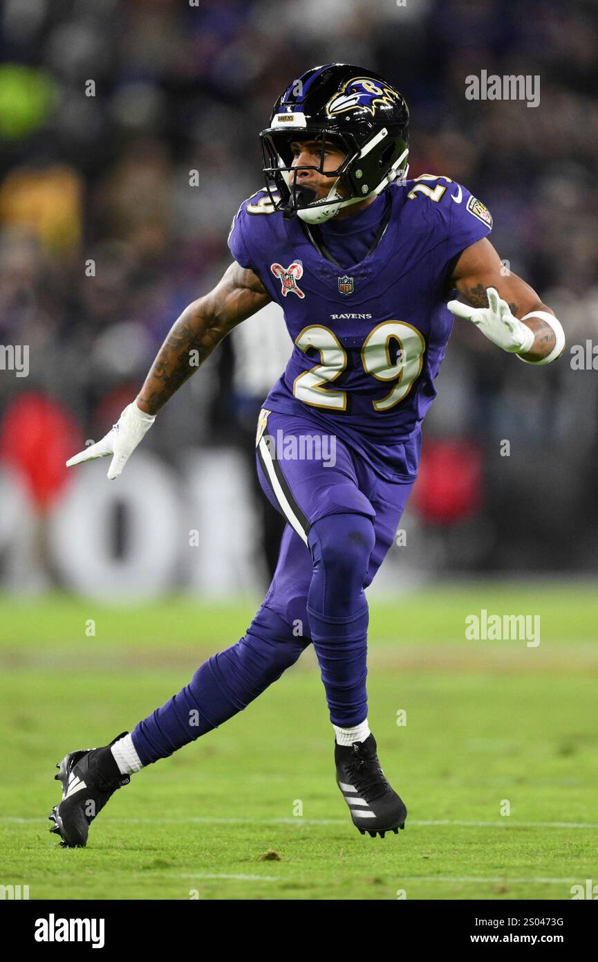 Baltimore Ravens safety Ar'Darius Washington (29) in action during the ...