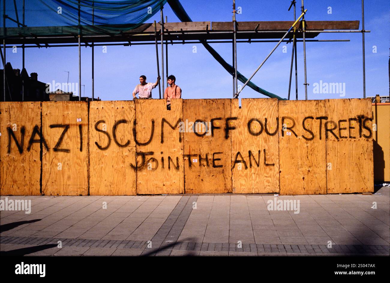 Anti-Nazi graffiti Hackney, East London, UK. 19 Mar 1994 Stock Photo ...