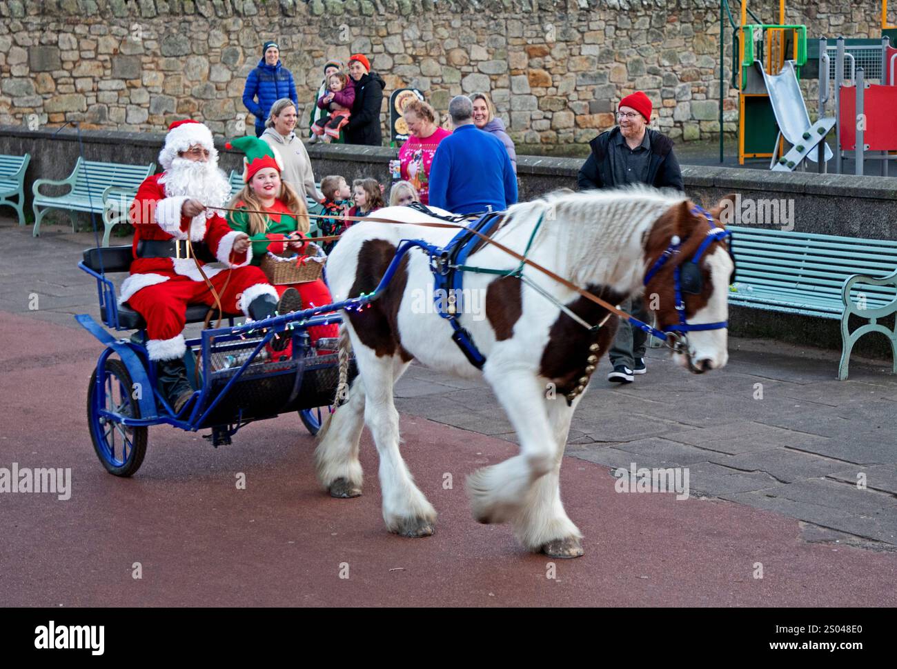 Santa comes to Portobello, Edinburgh, Scotland, UK. 24 December 2024 ...