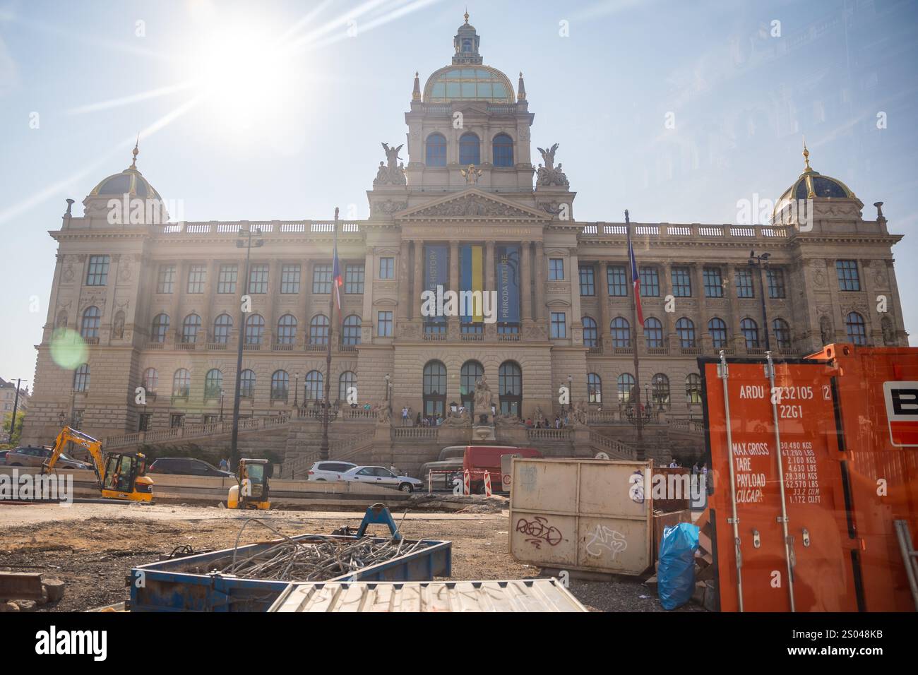 Prague, Czech Republic - August 28, 2024: Reconstruction of the upper ...