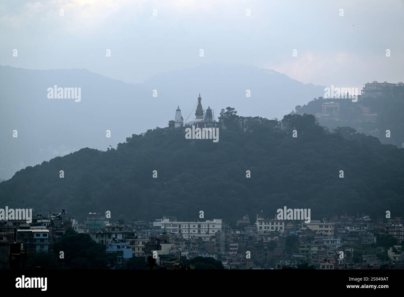 A hilltop Hindu temple at sunset in Kathmandu, Nepal Stock Photo - Alamy