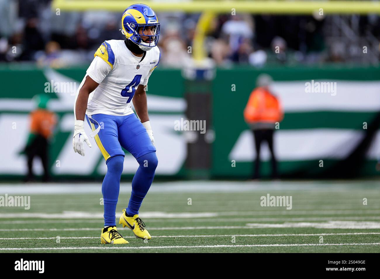 Los Angeles Rams cornerback Ahkello Witherspoon (4) defends during an ...