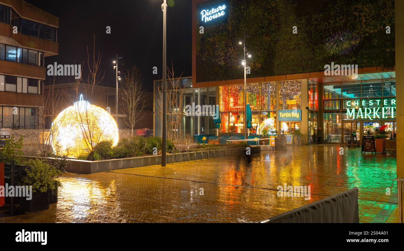 Chester Market in heavy rain in December 2024 Stock Photo - Alamy