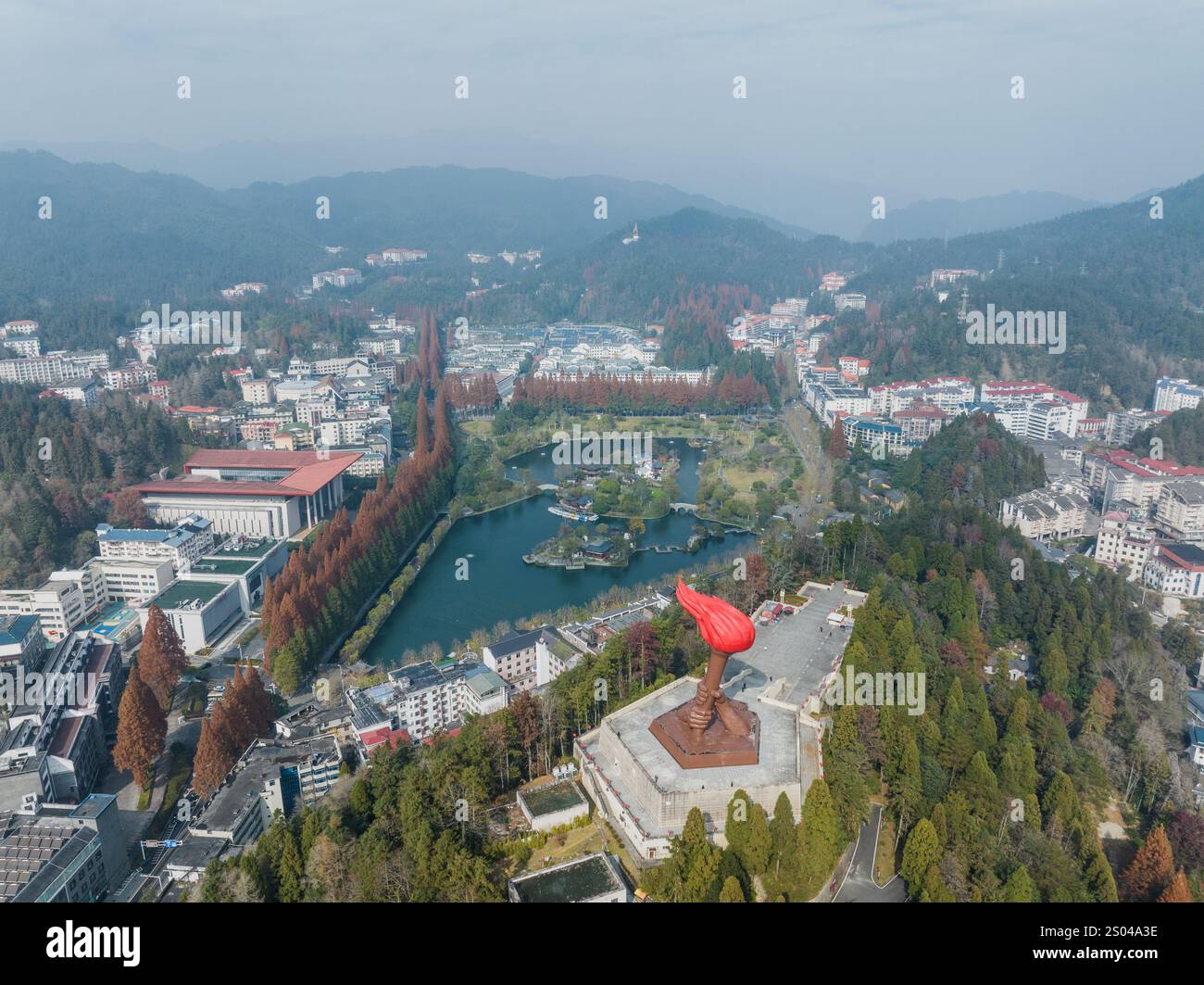 Jinggangshan, China. 24th Dec, 2024. The main torch is at Nanshan Park ...