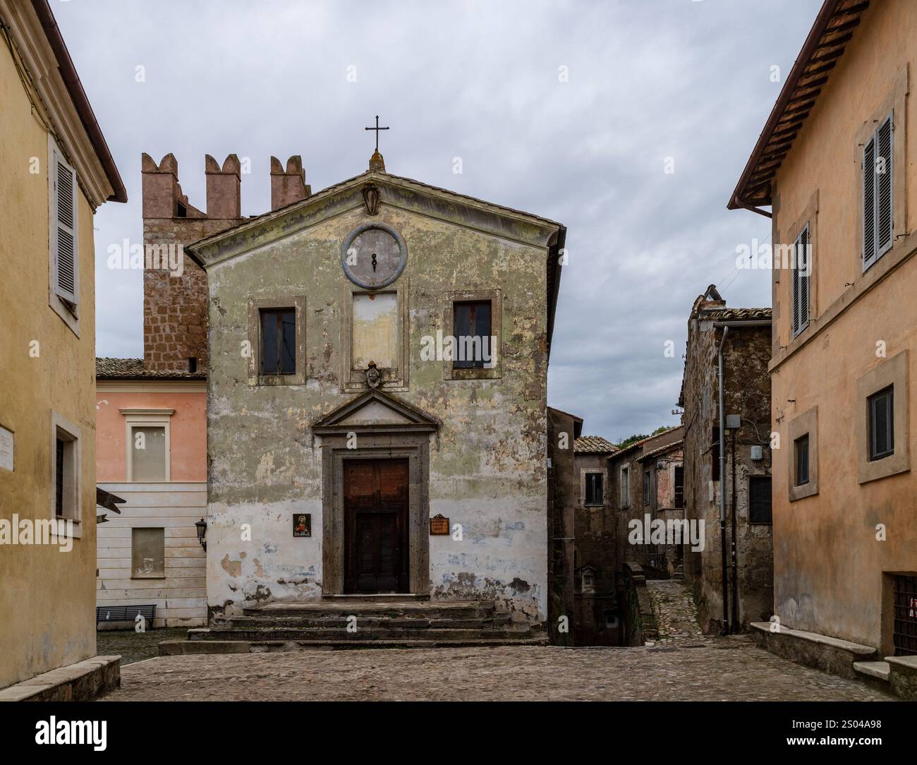 Ancient village alley, Calcata, Italy Stock Photo - Alamy