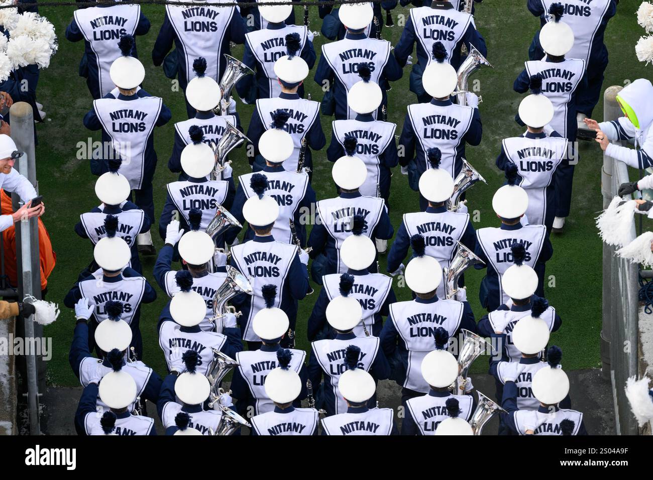 State College, PA, USA. 21st Dec, 2024. Penn State Nittany Lions marching band performs before ...