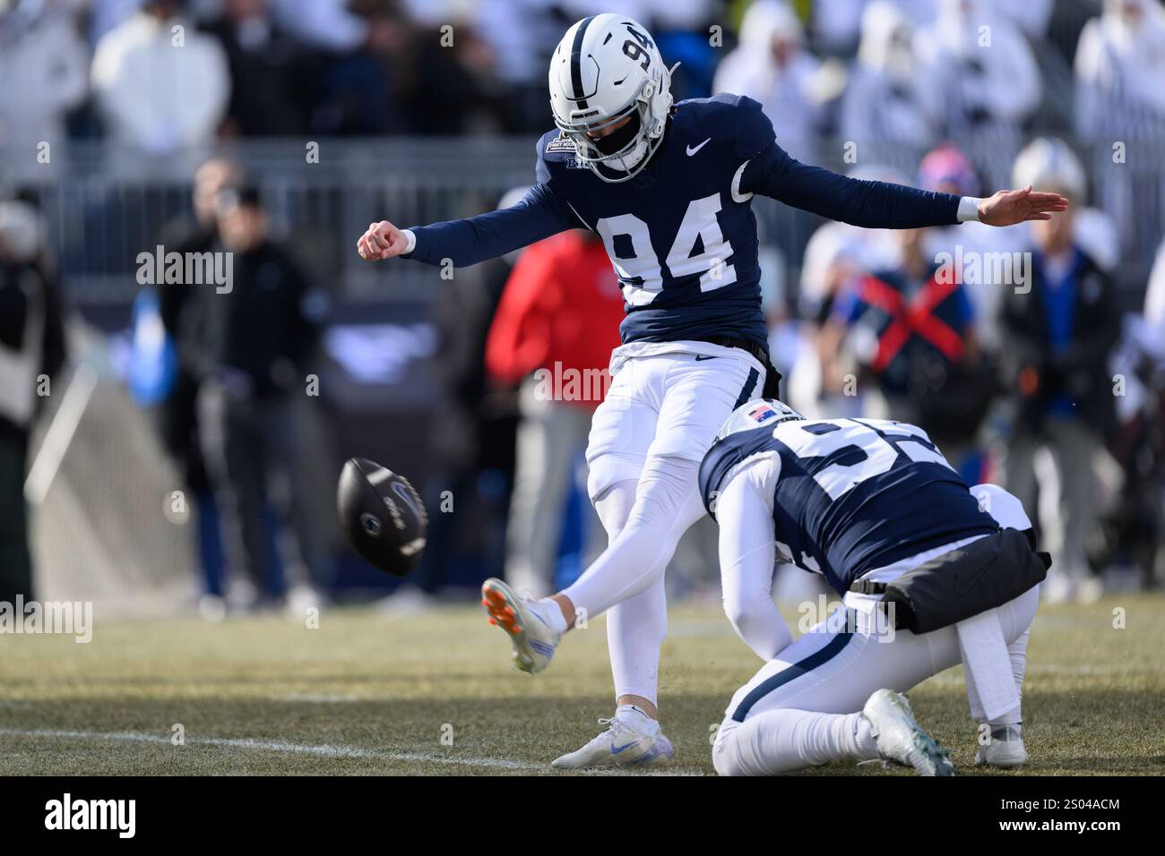 State College, PA, USA. 21st Dec, 2024. Penn State Nittany Lions place kicker Ryan Barker (94 ...