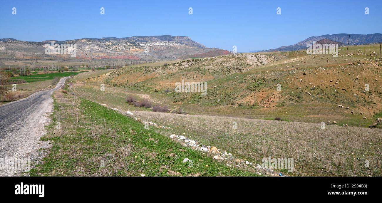 A road view from the rural areas of Ankara, Turkey Stock Photo - Alamy