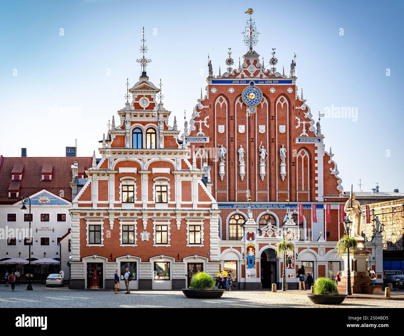 A historic building with ornate architecture featuring red brick and ...
