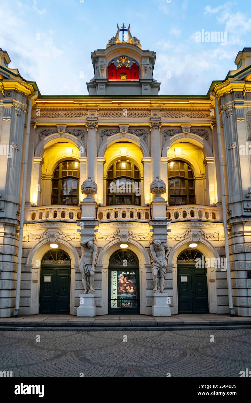 A beautifully illuminated historic building with ornate architecture ...