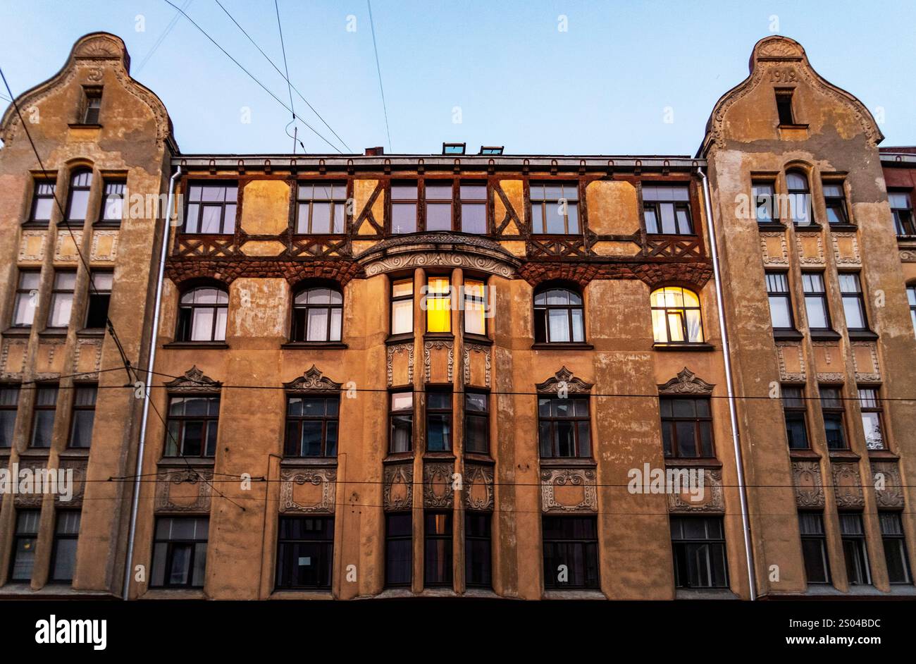 A historic building facade featuring ornate architectural details ...