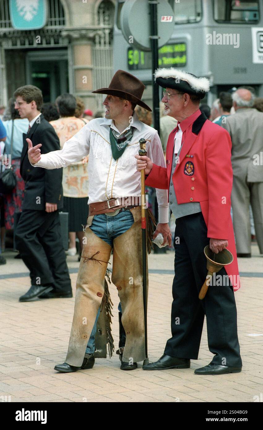 Wolverhampton town crier Percy Simmonds with one of cities eccentric ...