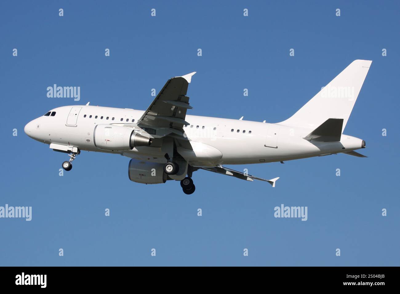 Departure of a small white Passenger Plane Stock Photo - Alamy