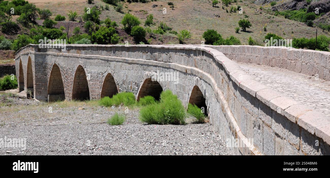 The Kizilirmak Bridge, located in Kalecik, Turkey, was built during the ...