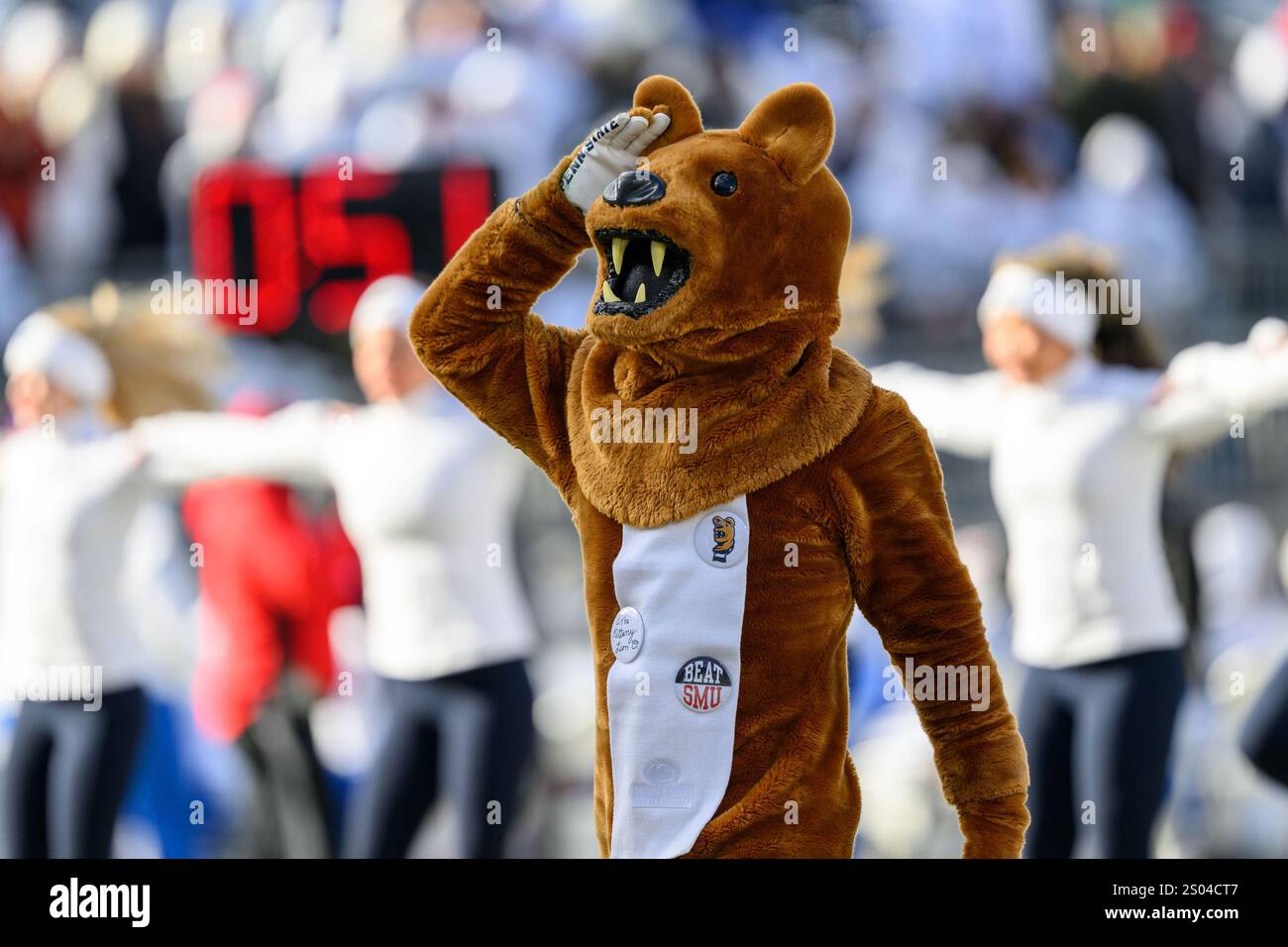 State College, PA, USA. 21st Dec, 2024. Penn State Nittany Lions mascot performs during the NCAA ...