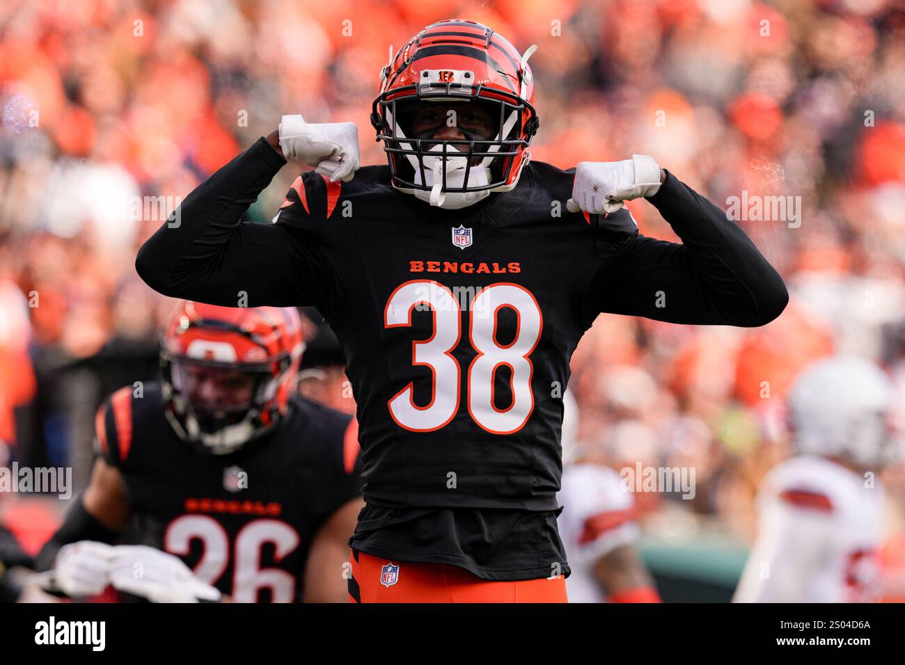 Cincinnati Bengals cornerback DJ Ivey (38) reacts during an NFL ...