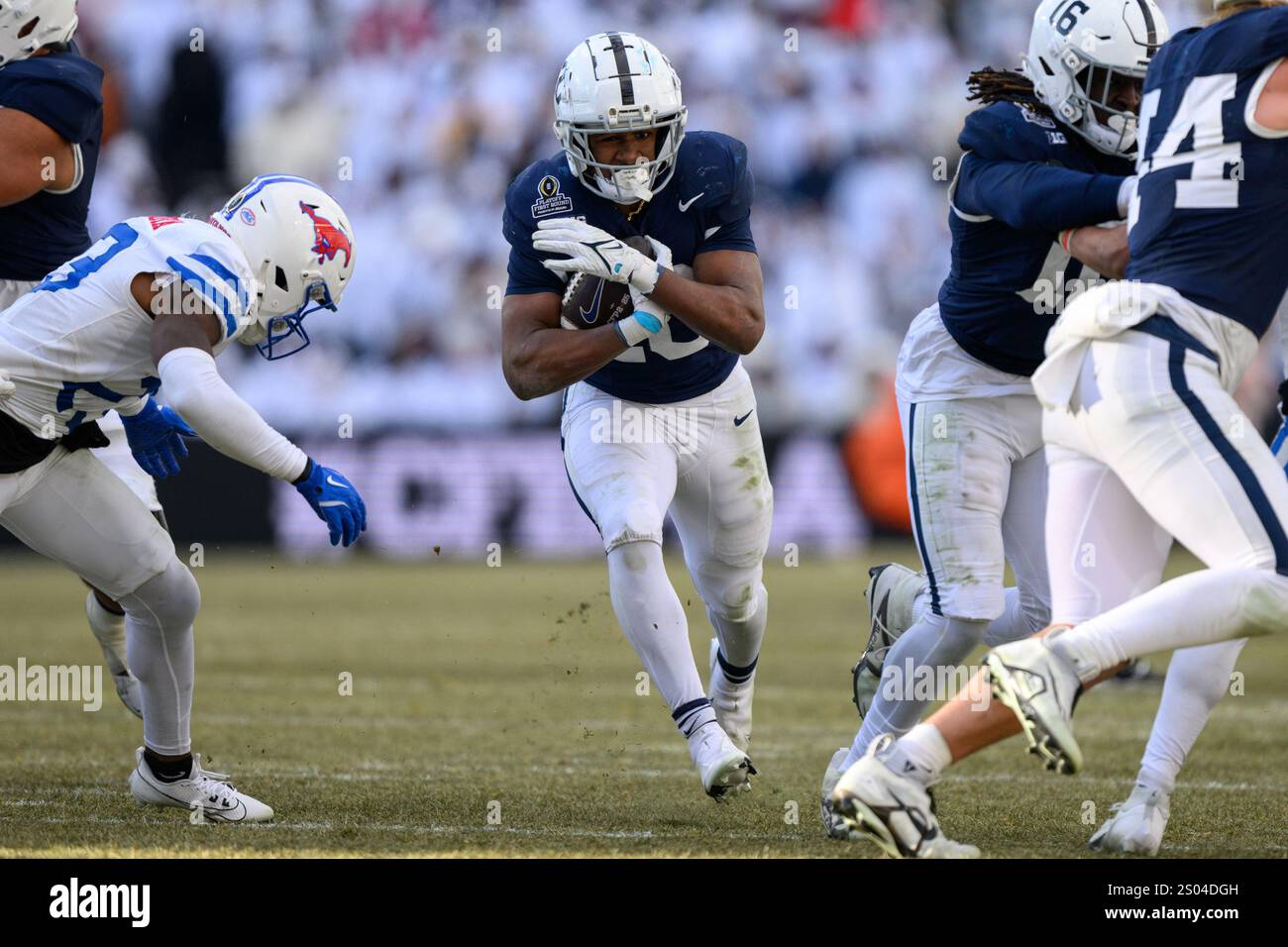 State College, PA, USA. 21st Dec, 2024. Penn State Nittany Lions running back Nicholas Singleton ...