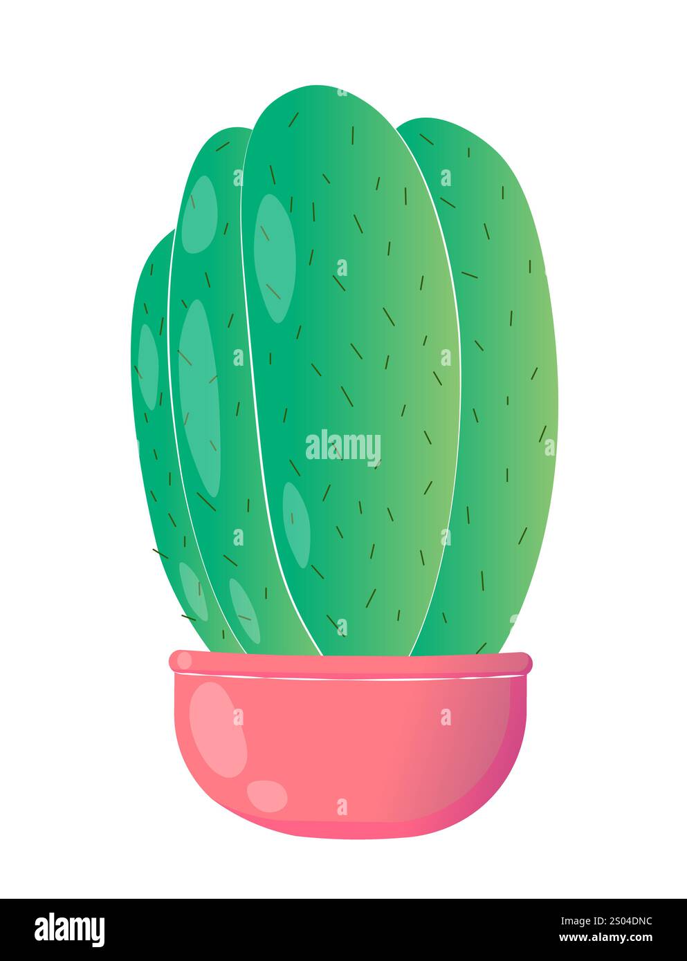 Tropical cactus concept. Green cactus in red flowerpot. Botany and ...
