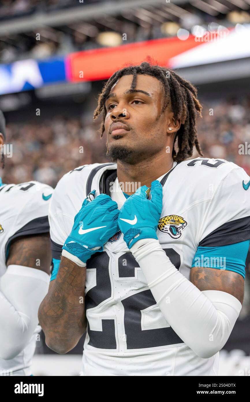 Jacksonville Jaguars cornerback Jarrian Jones (22) stands for the ...