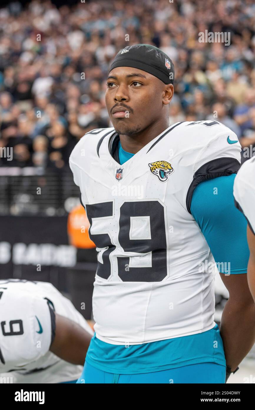 Jacksonville Jaguars defensive end Myles Cole (59) stands for the ...