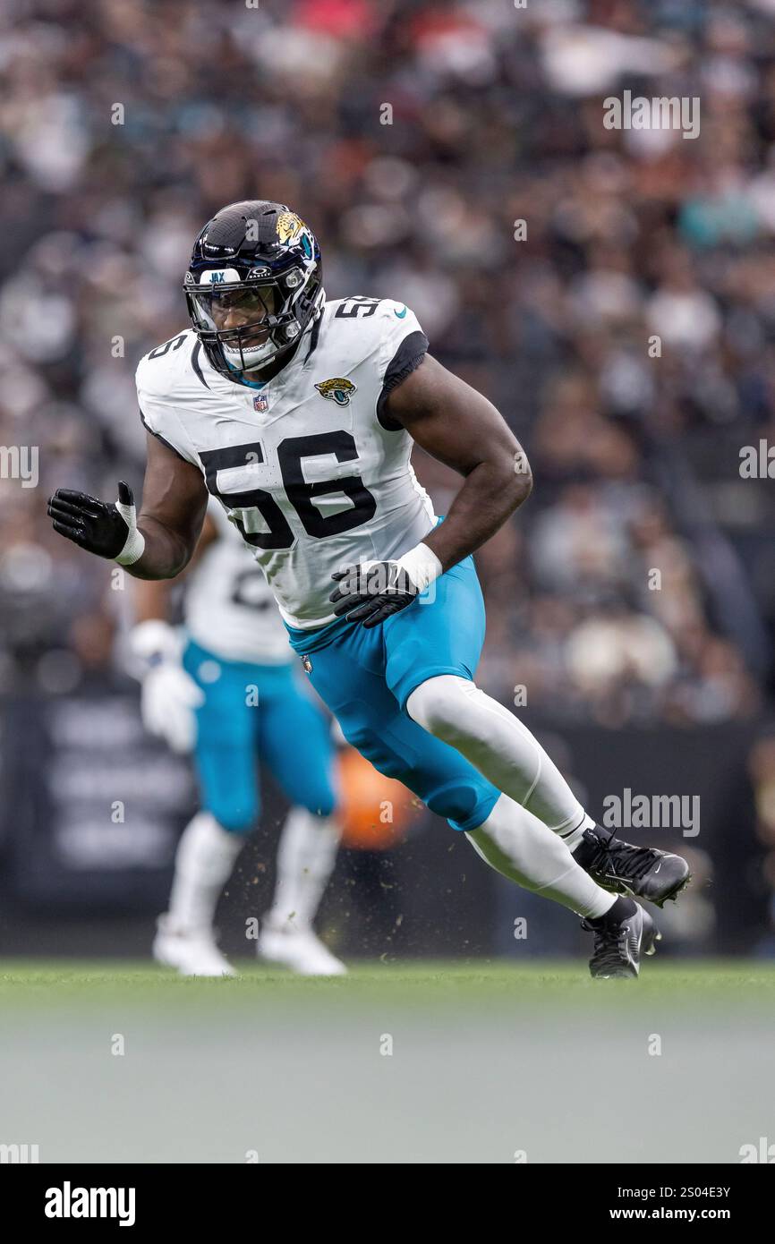 Jacksonville Jaguars linebacker Yasir Abdullah (56) against the Las ...