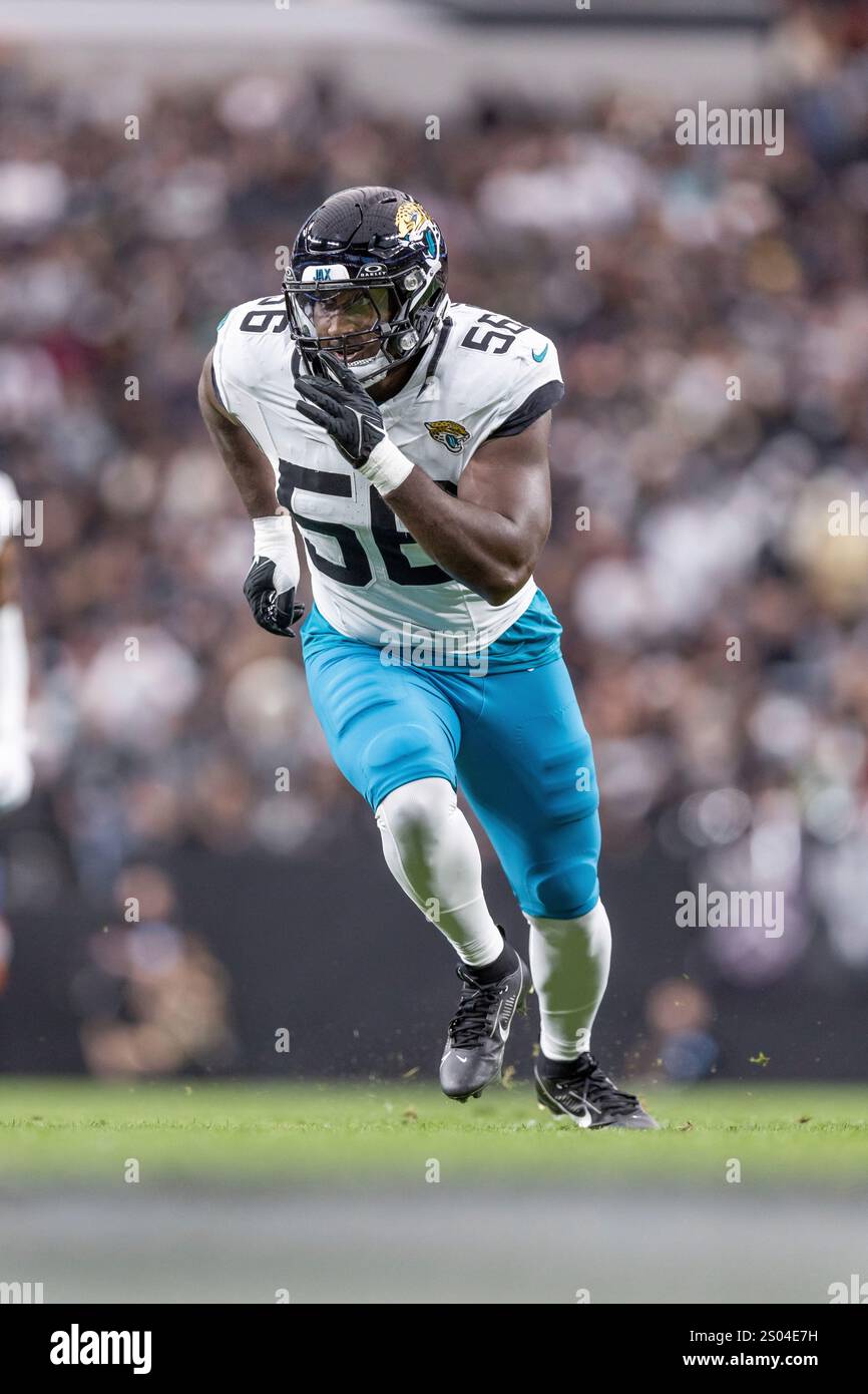 Jacksonville Jaguars linebacker Yasir Abdullah (56) against the Las ...