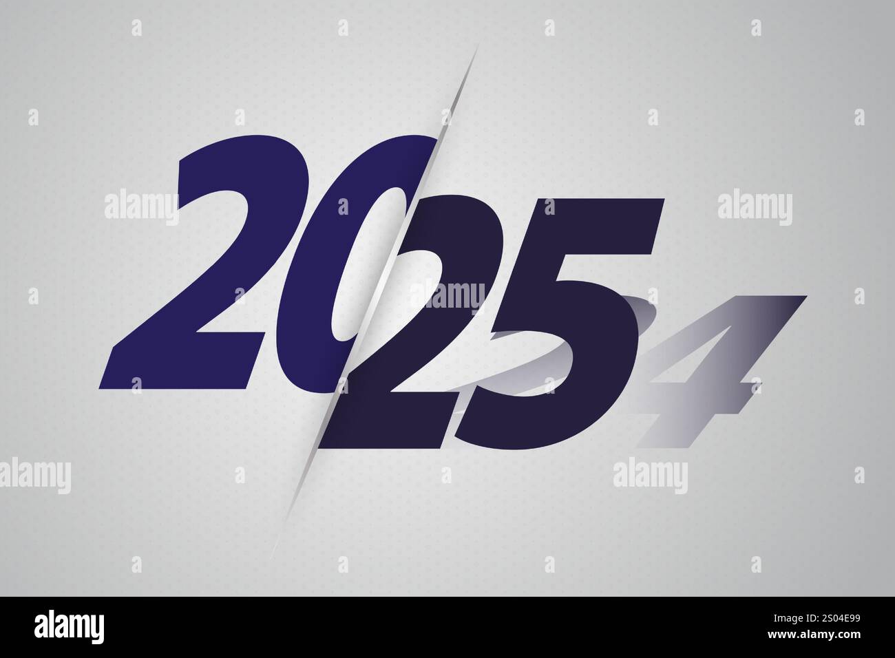 Year 2025 with shadows of year 2024. Vector illustration Stock Vector ...