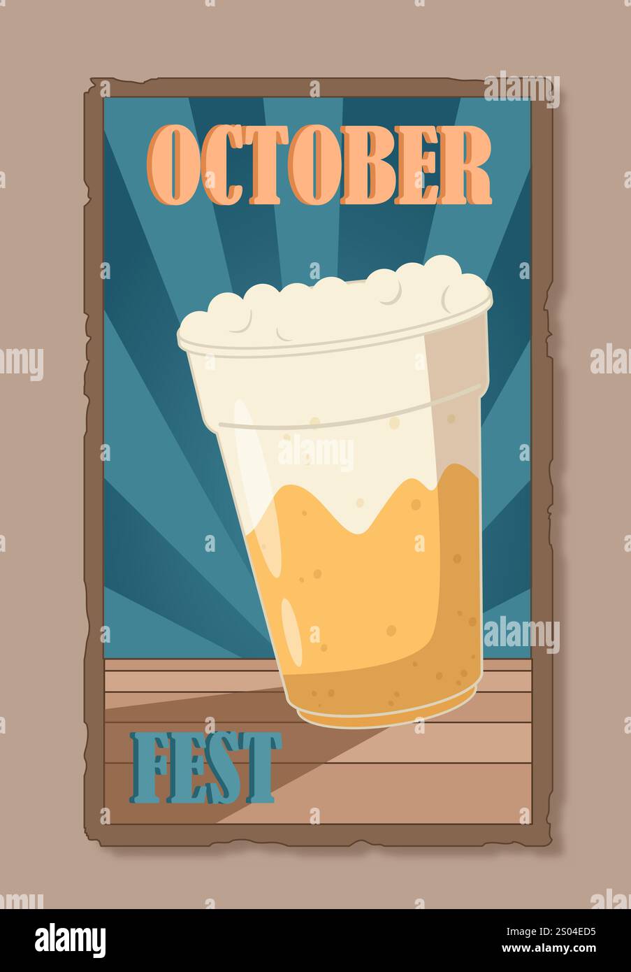 Octoberfest poster concept. Glass with beer. Traditional german holiday ...