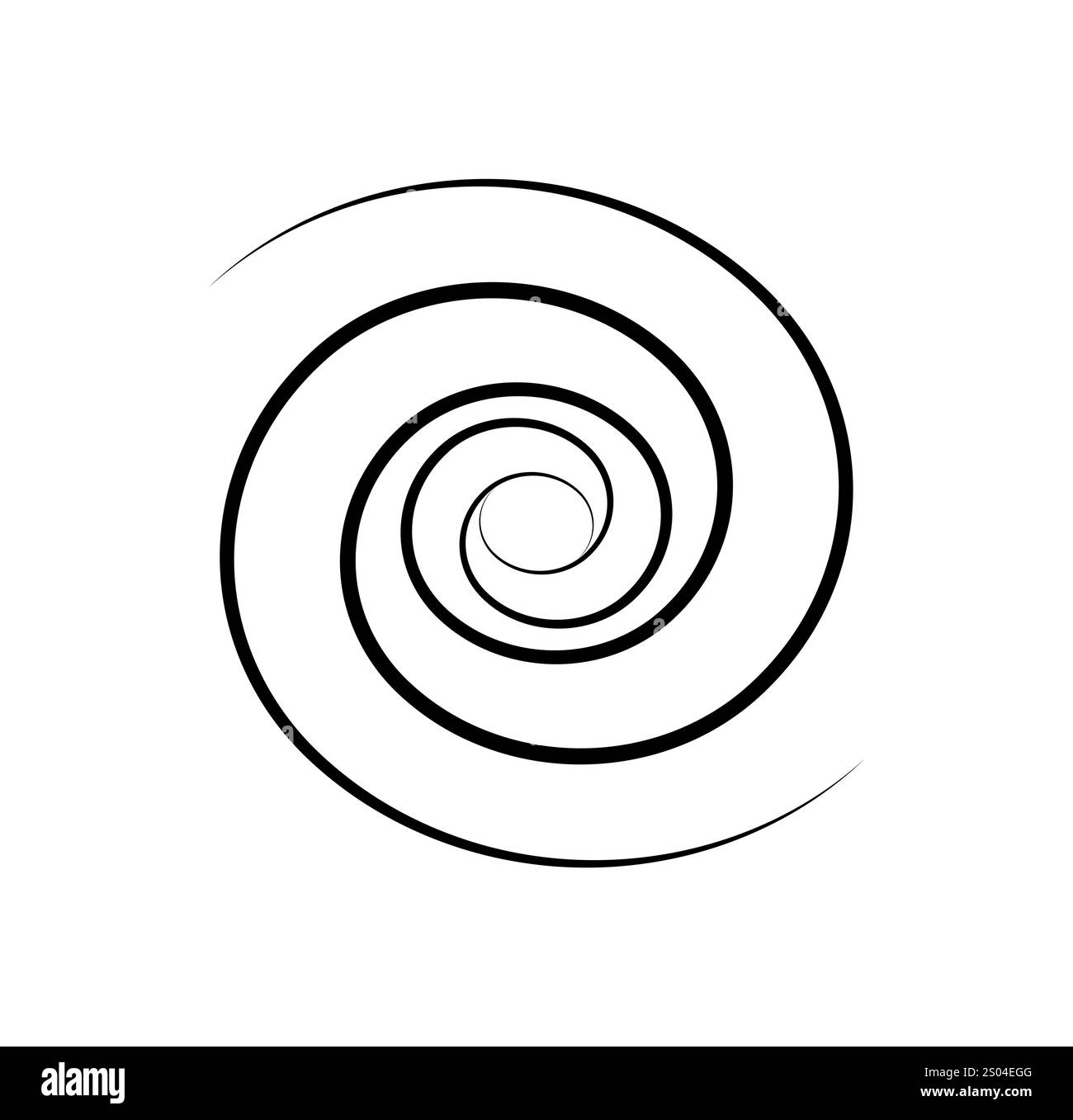Circular black and white curl. Abstract minimalistic creativity and art ...