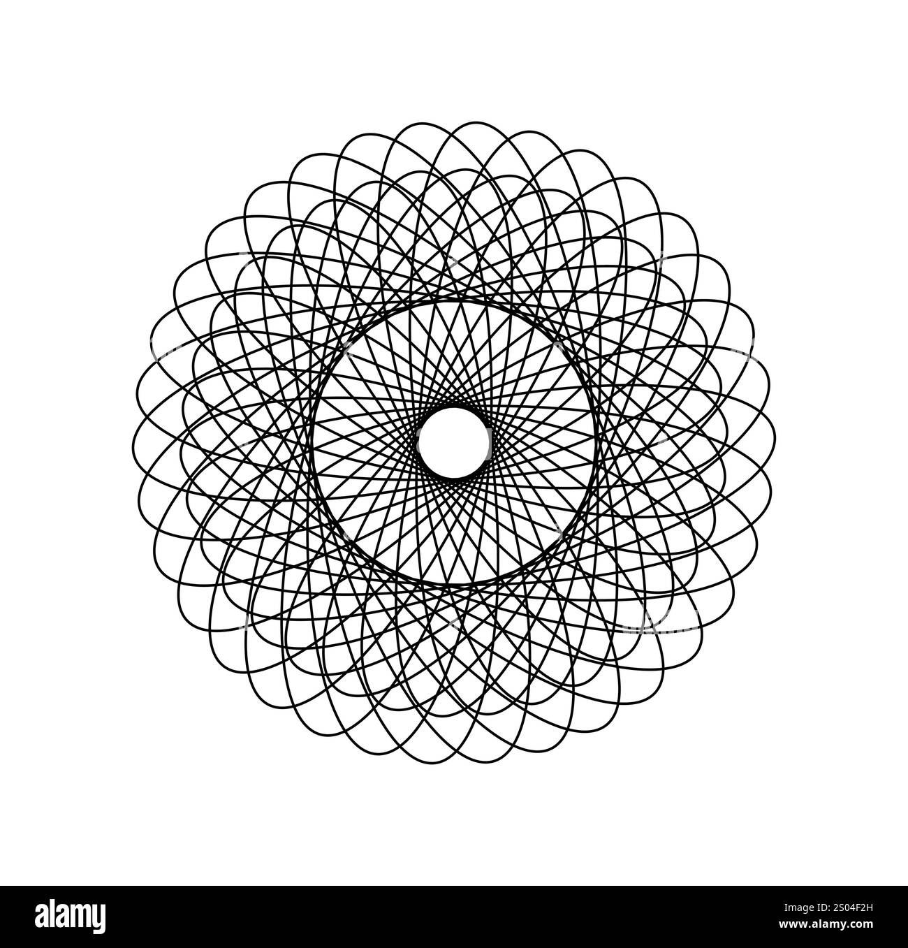 Circular black and white curl. Structure of molecule. Abstract ...