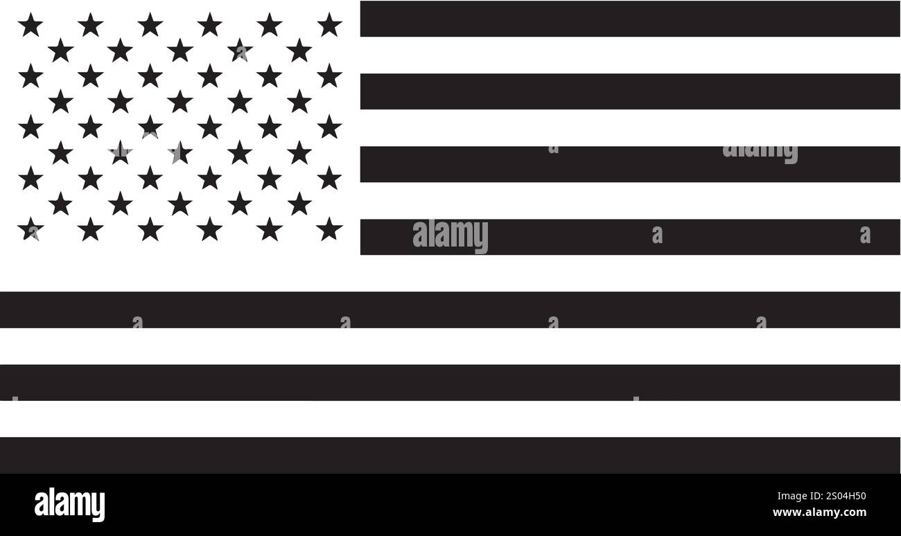 American red white and blue flag Black and White Stock Photos & Images ...