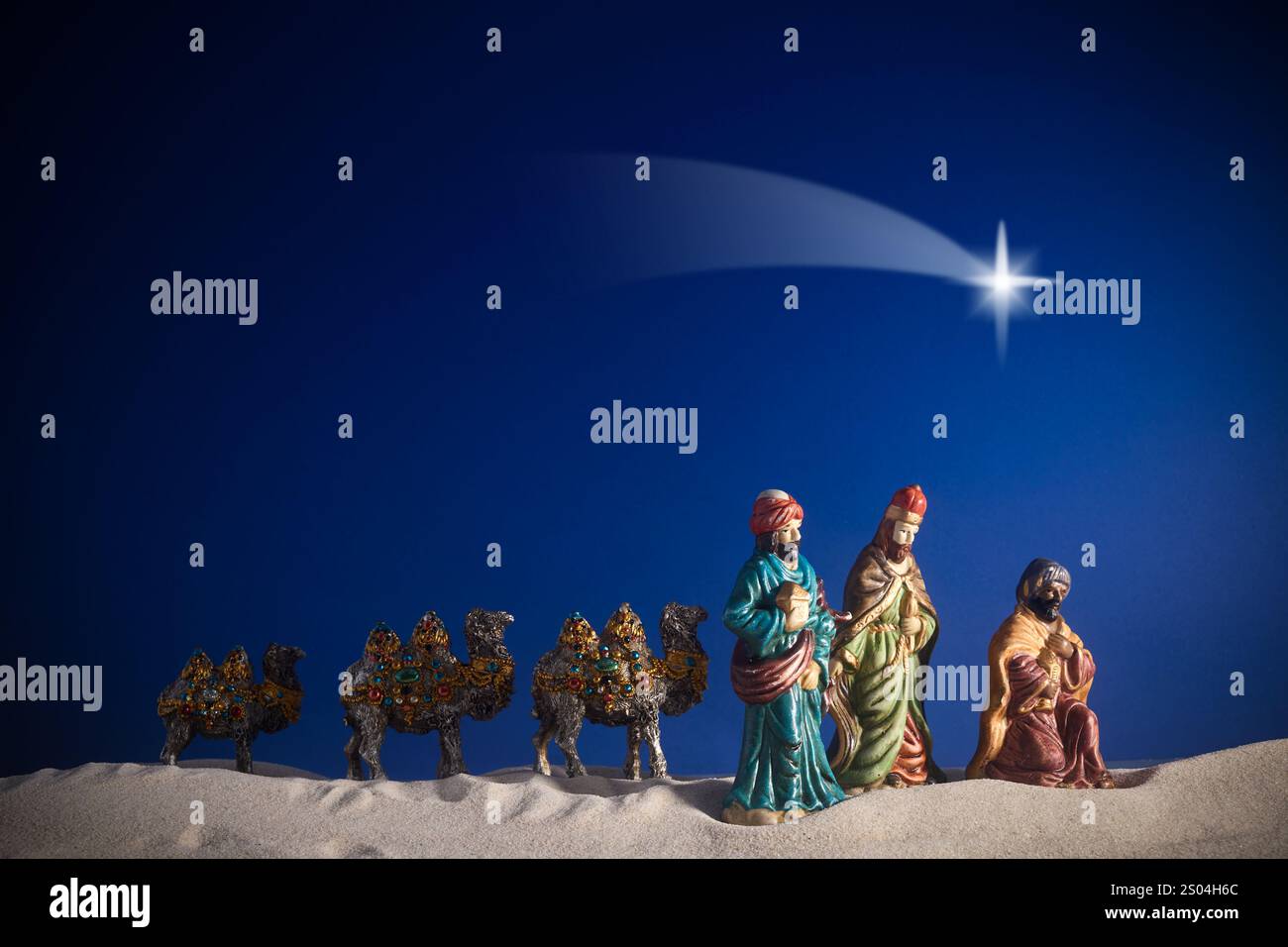 Nativity Scene with Wise Men Stock Photo - Alamy
