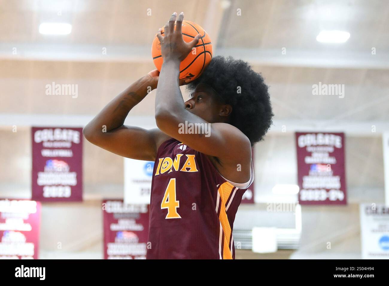 December 22, 2024: Iona Gaels forward Clarence Rupert (4) shoots the ...