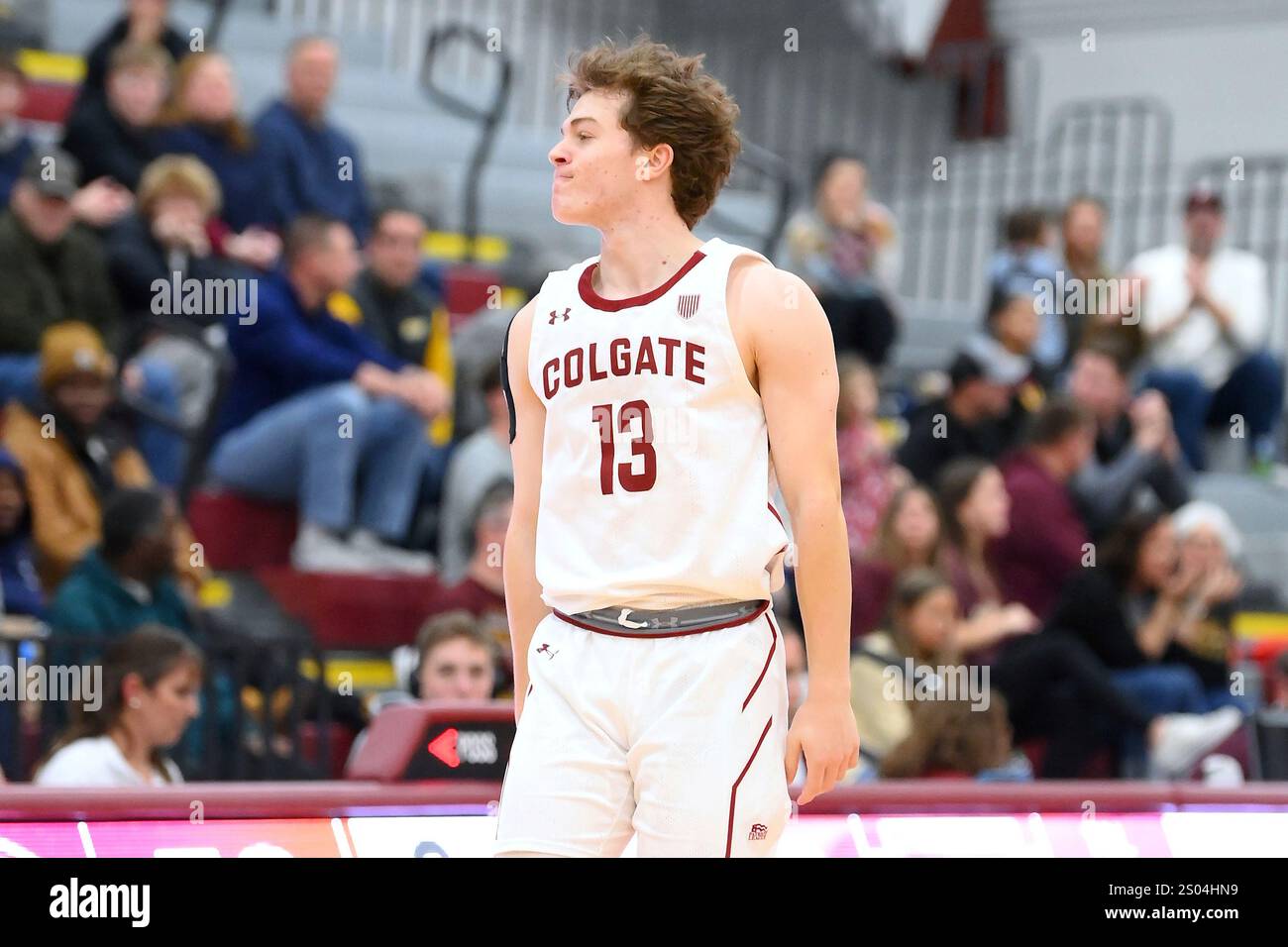December 22, 2024: Colgate Raiders guard Kyle Carlesimo (13) reacts to ...