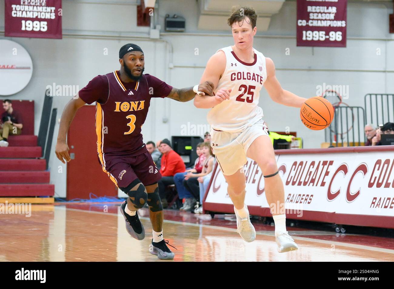 December 22, 2024: Colgate Raiders guard Parker Jones (25) drives ...