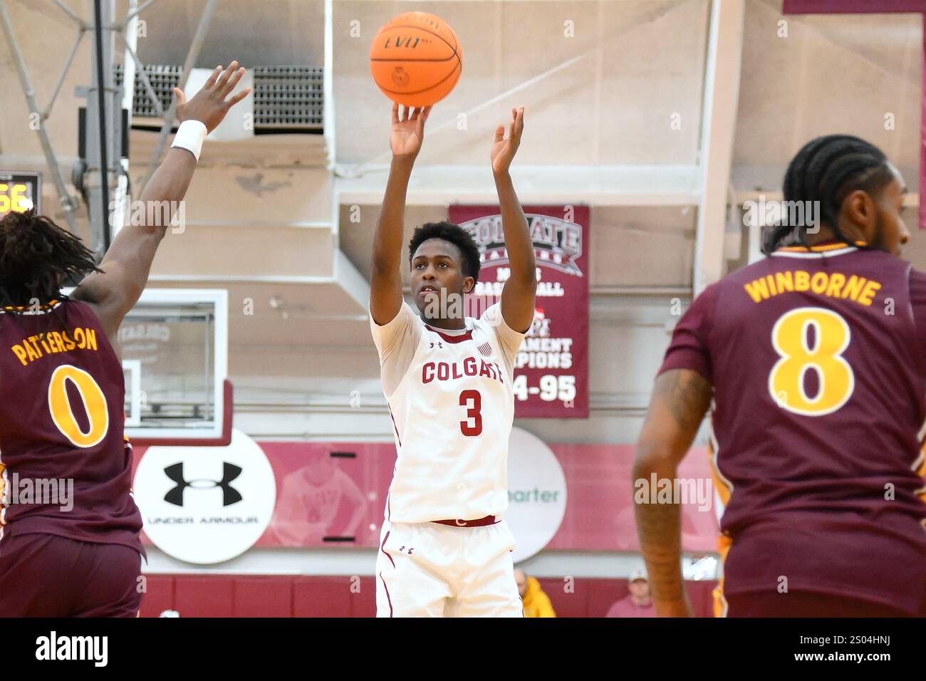 December 22, 2024: Colgate Raiders guard Jalen Cox (3) shoots the ball ...