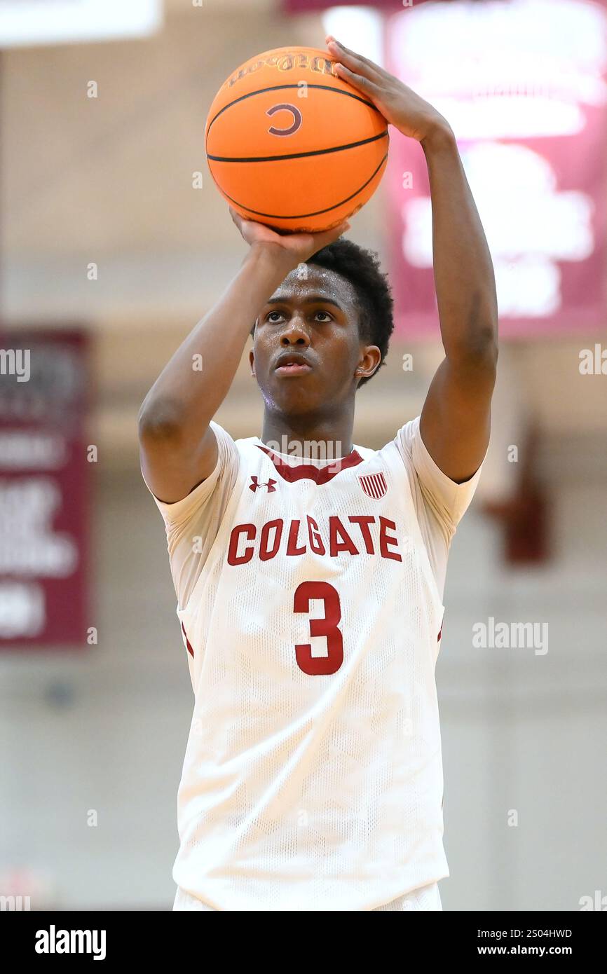 December 22, 2024: Colgate Raiders guard Jalen Cox (3) shoots a free ...