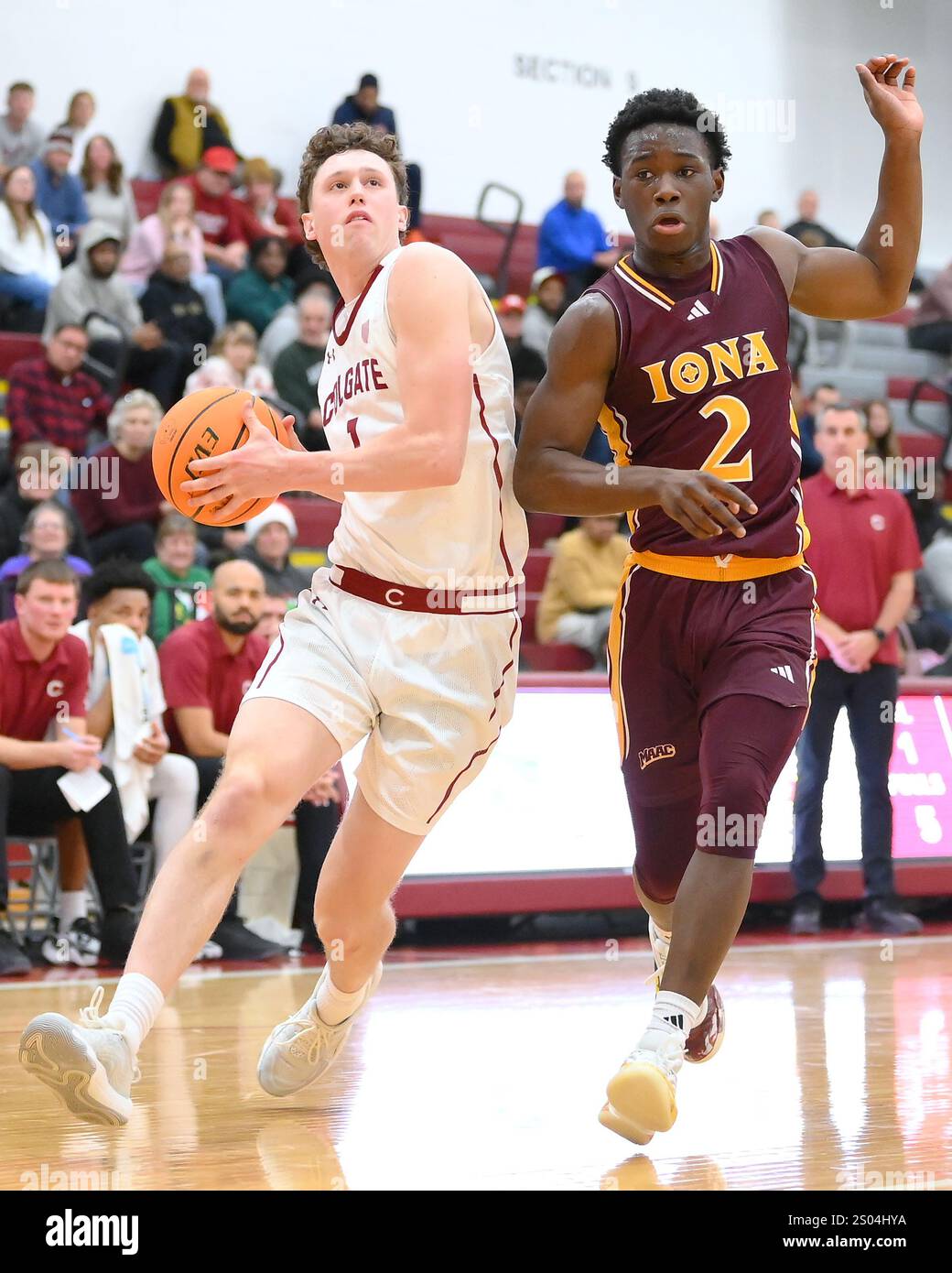 December 22, 2024: Colgate Raiders guard Brady Cummins (1) drives to ...