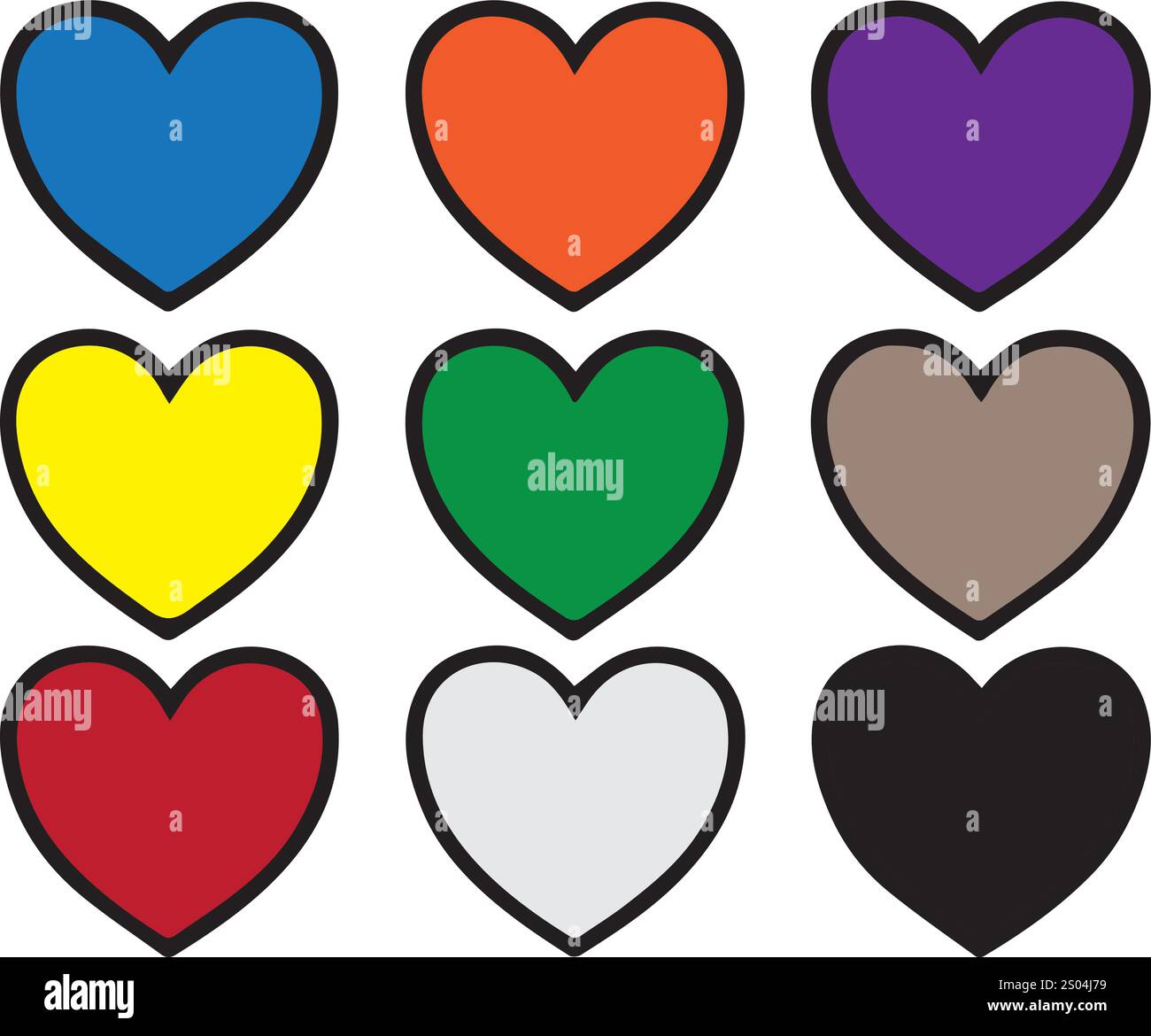 vector colorful heart shape drawings Stock Vector Image & Art - Alamy