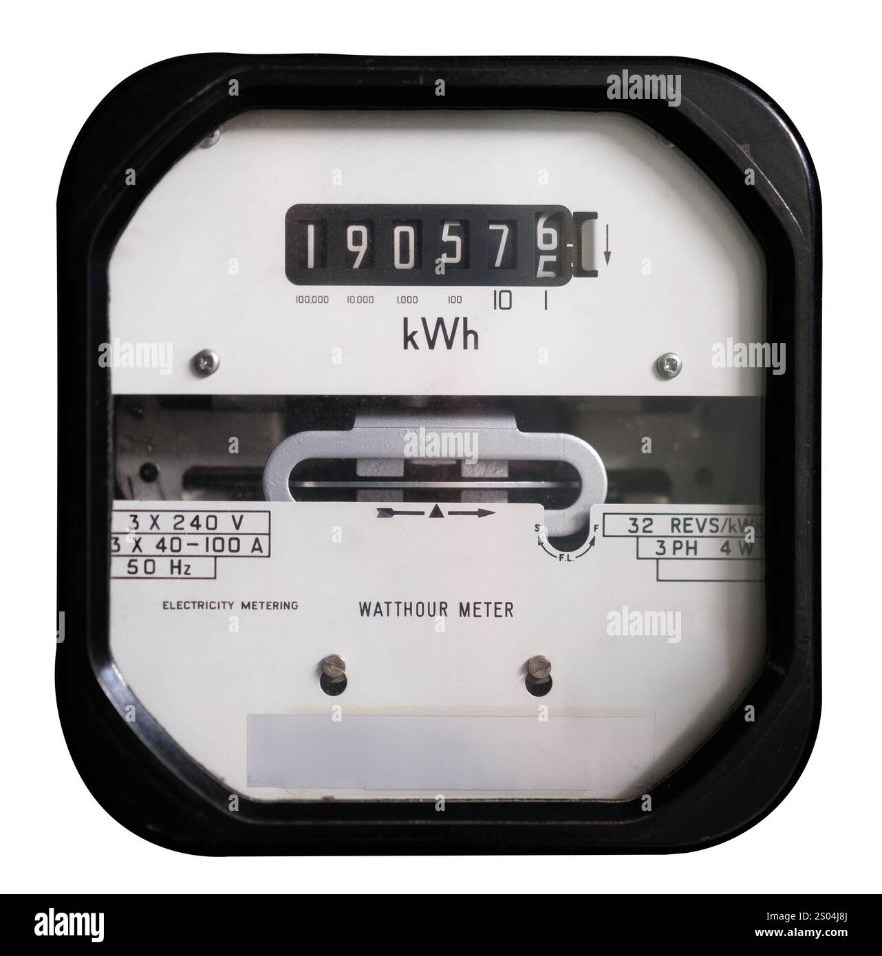 An Isolated Retro VIntage Electricity Metering Gauge In The UK Stock ...