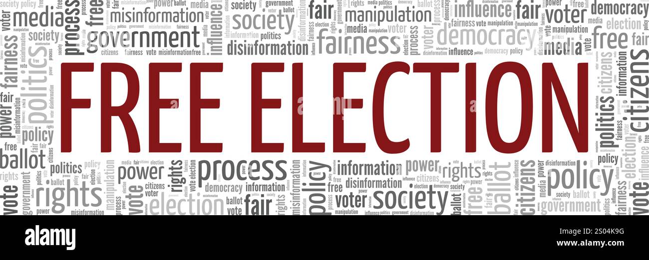 Free Election word cloud conceptual design isolated on white background ...